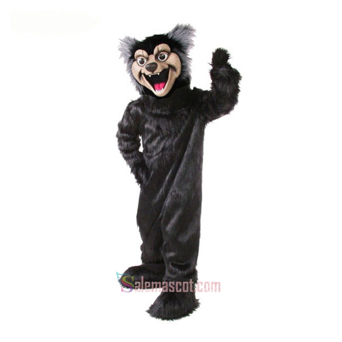 Black Wolf Mascot Costume Black Wolf Mascot