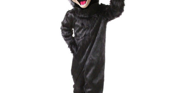 Black Wolf Mascot Costume Black Wolf Mascot