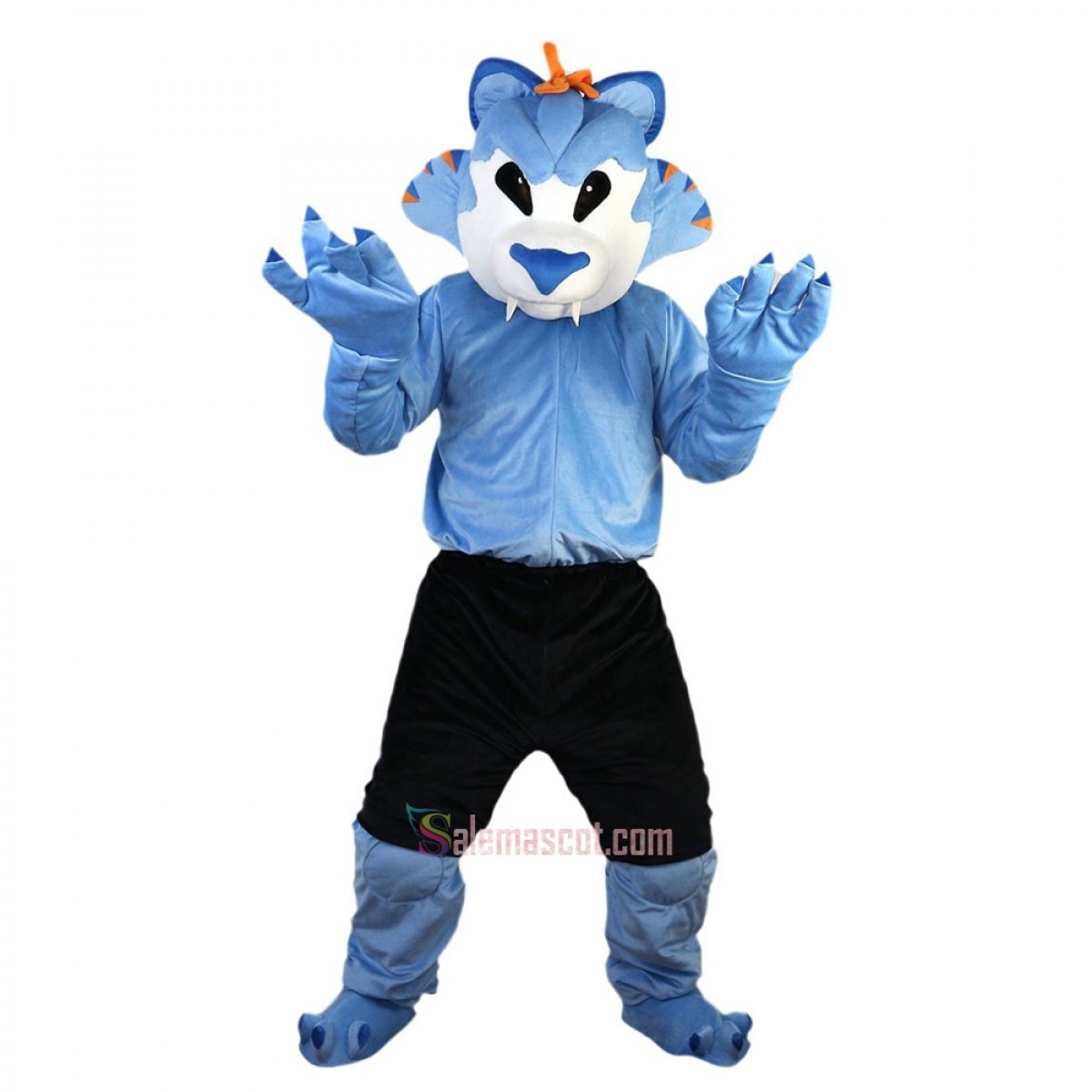 Blue Wolf Cartoon Mascot Costume