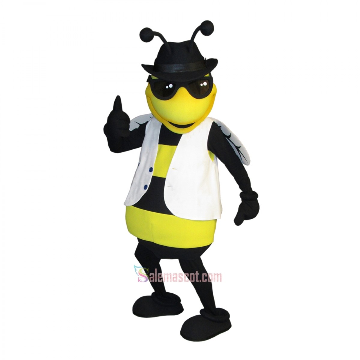 Glasses Handsome Bee Mascot Costume Glasses Handsome Bee Mascot
