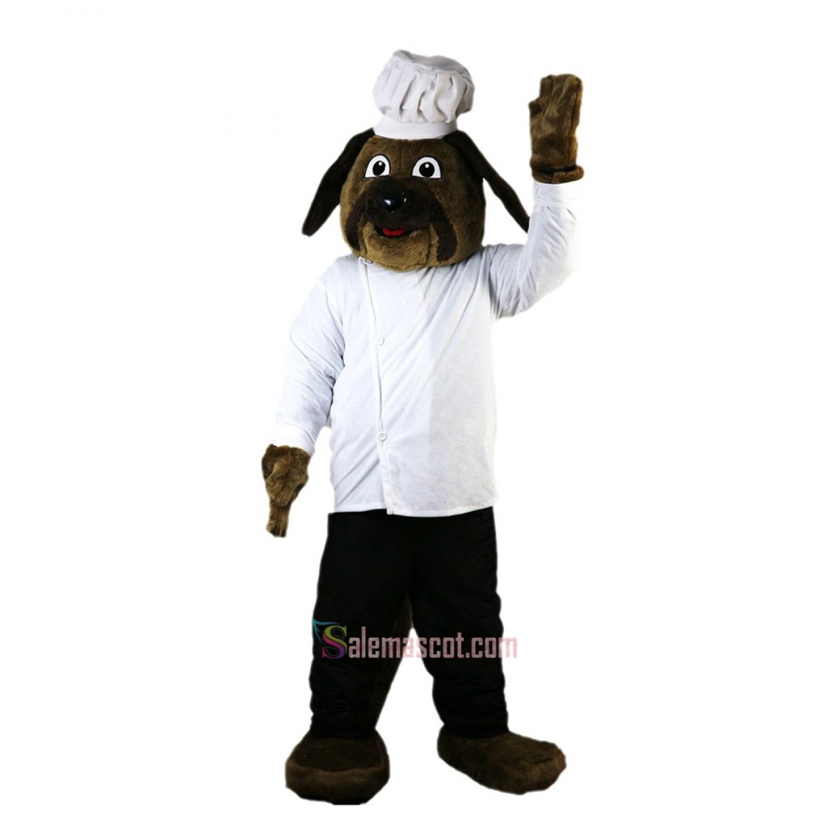 Brown Dog Chef Cook Mascot Costume