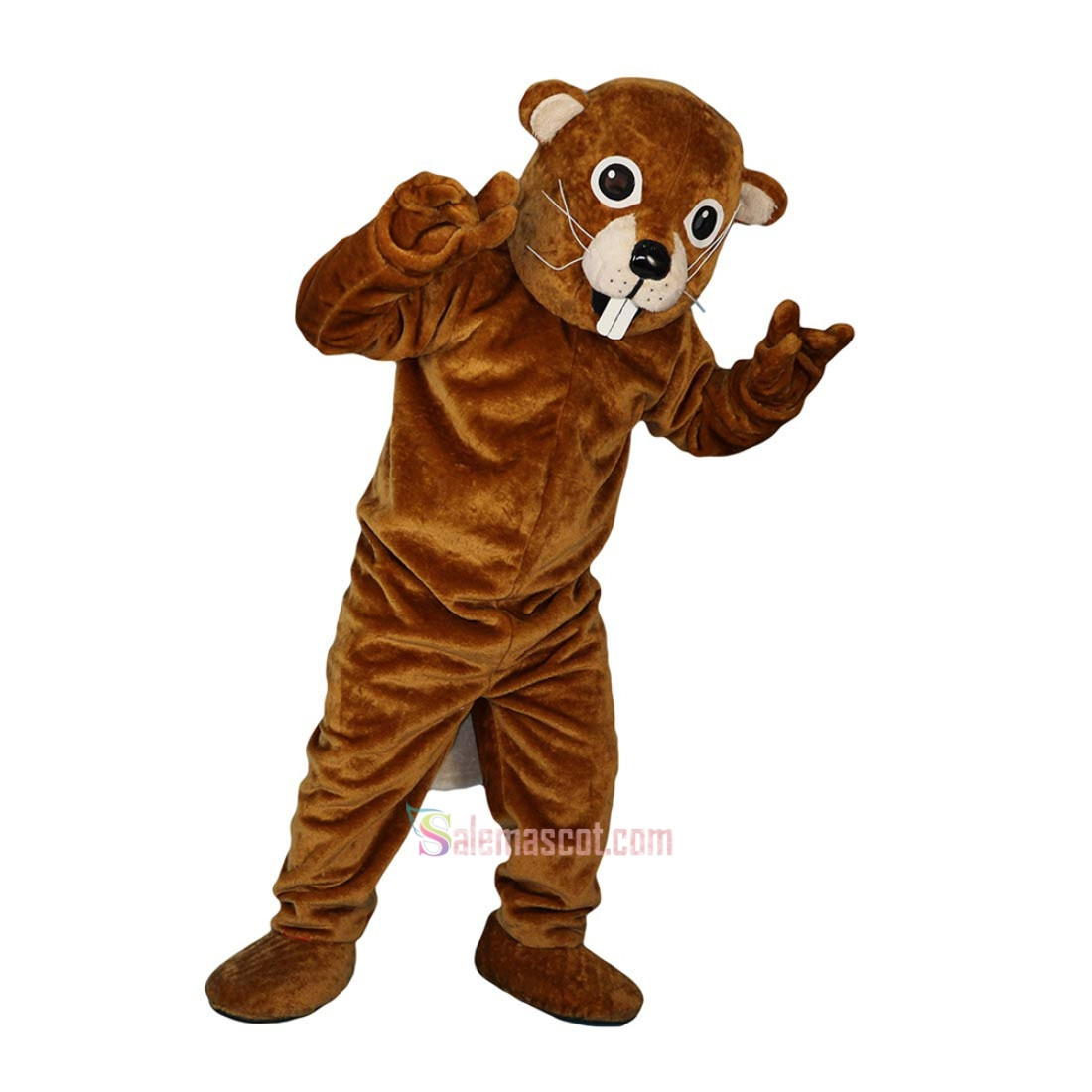 Brown Gopher Mole Mouse Cartoon Mascot Costume