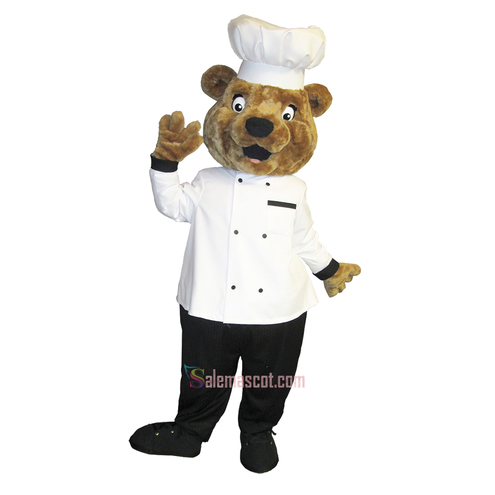 Foods Chef Bear Mascot Costume Foods Chef Bear Mascot