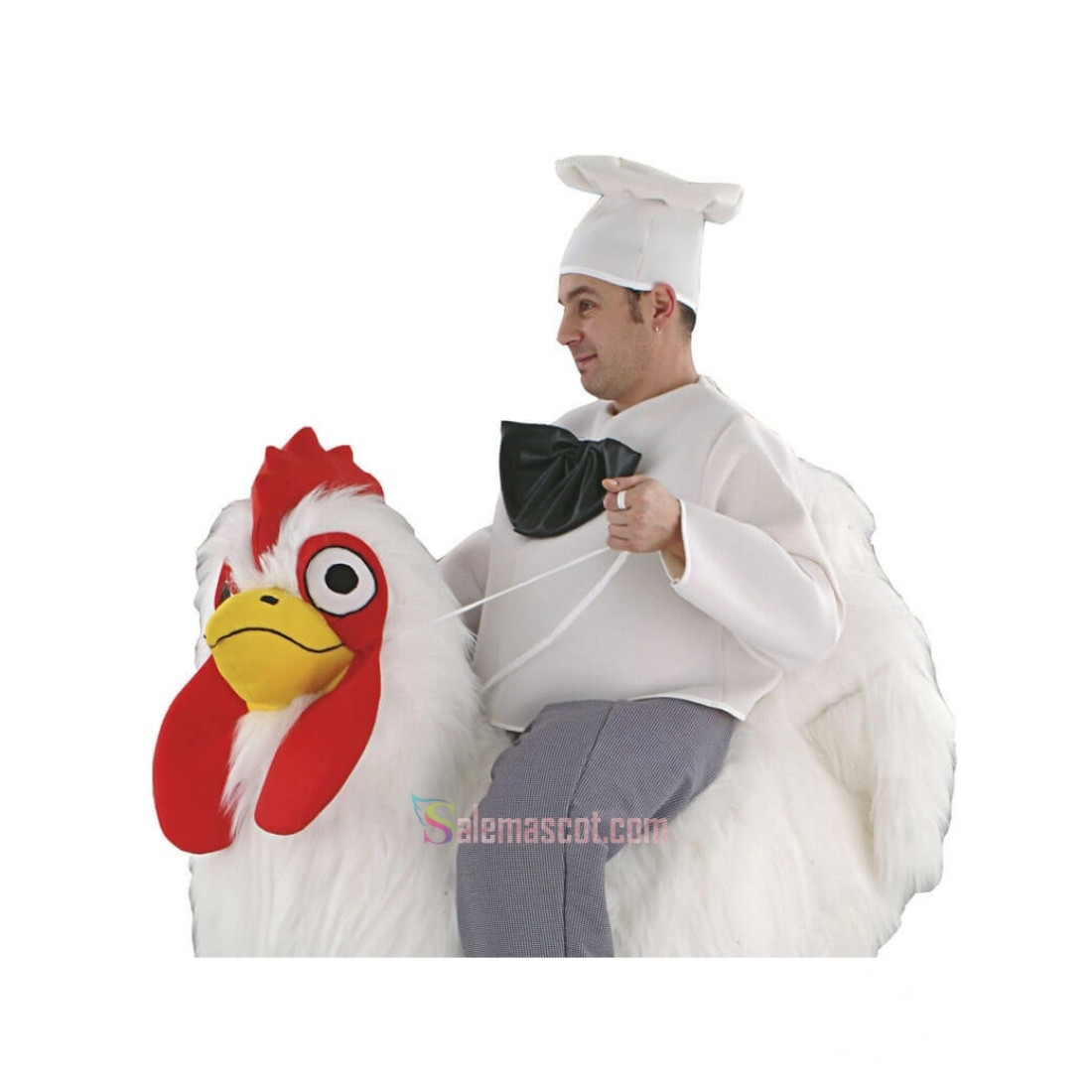 Happy Cute Chicken back Mascot Costume Happy Cute Chicken back Mascot