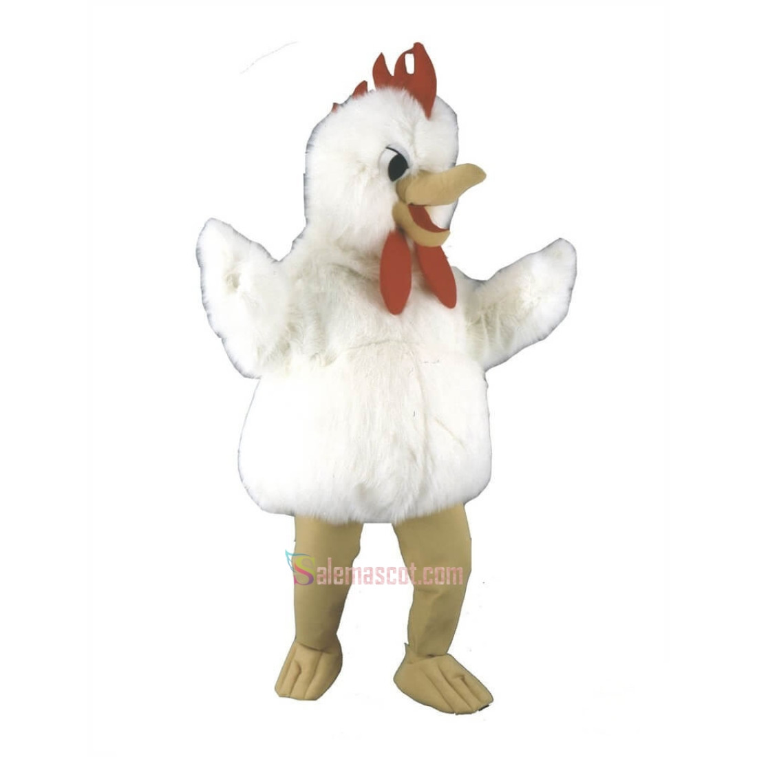 White Chicken Mascot Costume White Chicken Mascot