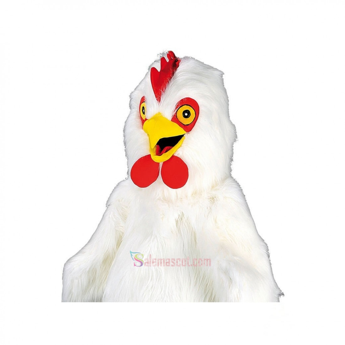 White Long Plush Chicken Mascot Costume White Long Plush Chicken Mascot