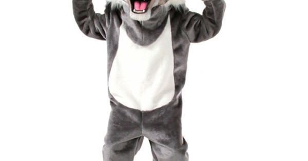 Grey Wildcat Mascot Costume Grey Wildcat Mascot
