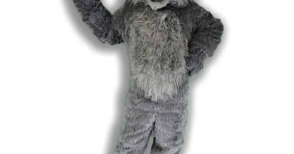 Grey Wolf Mascot Costume Under Discount