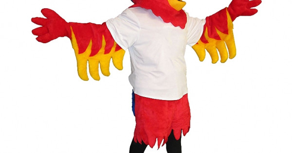 Red Phoenix Mascot Costume Red Phoenix Mascot