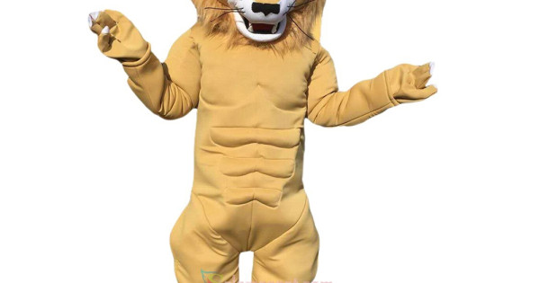 Strong Muscular Lion Mascot Costume