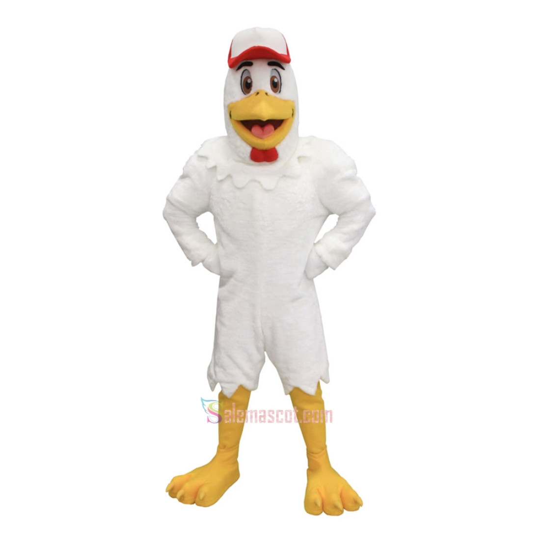White Handsome Chicken Mascot Costume Reliable Quality