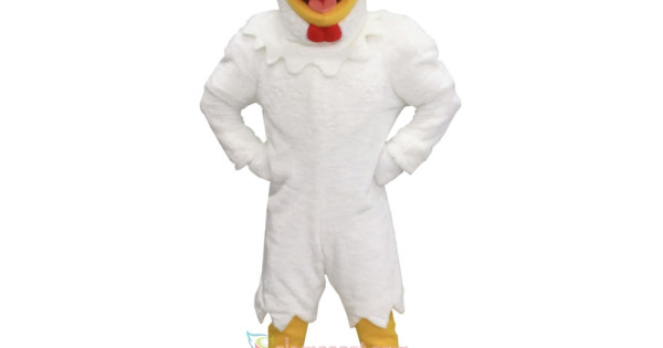 White Handsome Chicken Mascot Costume Reliable Quality